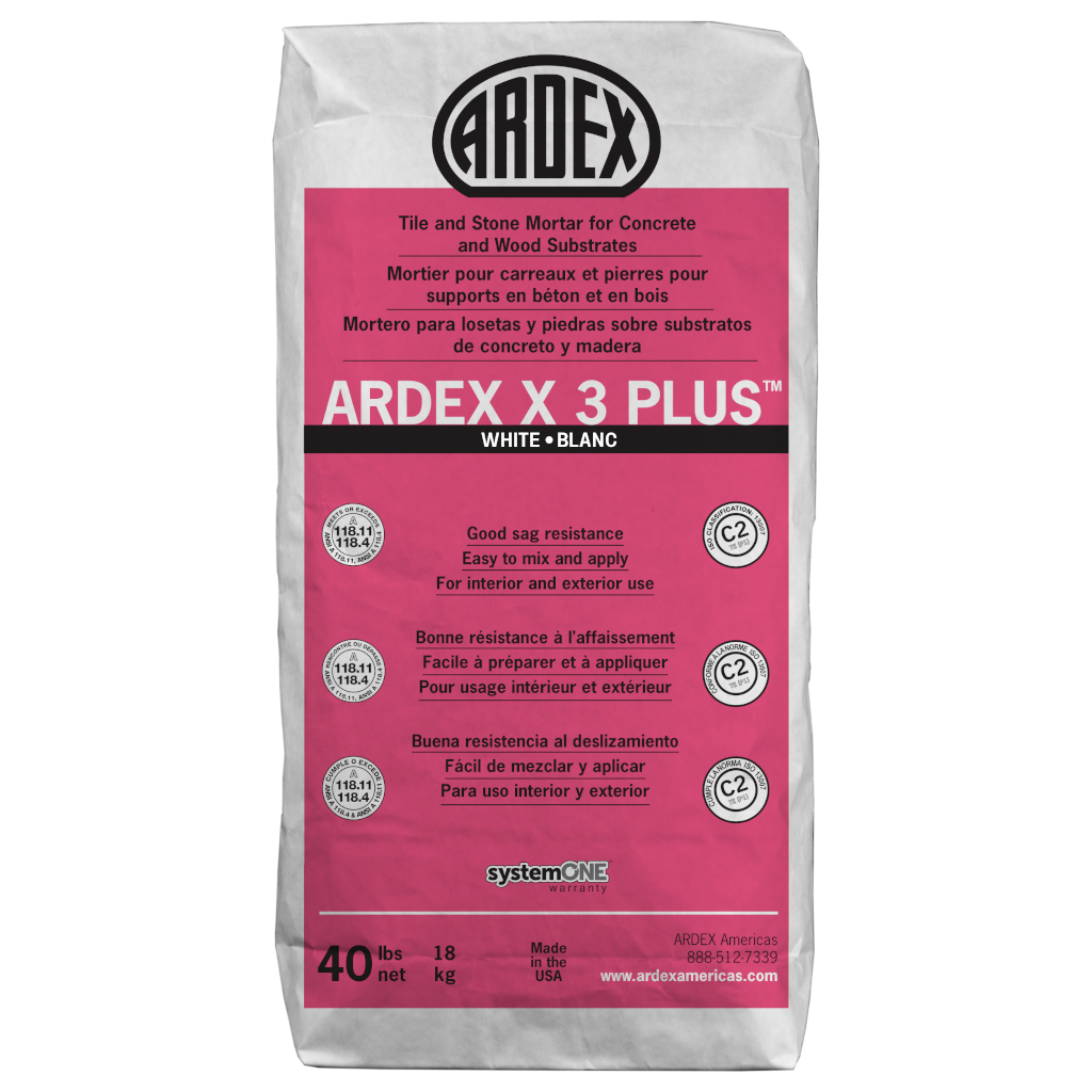 Ardex - X 3 PLUS Large Format Tile & Stone Mortar, White - 40 lb | FloorBox