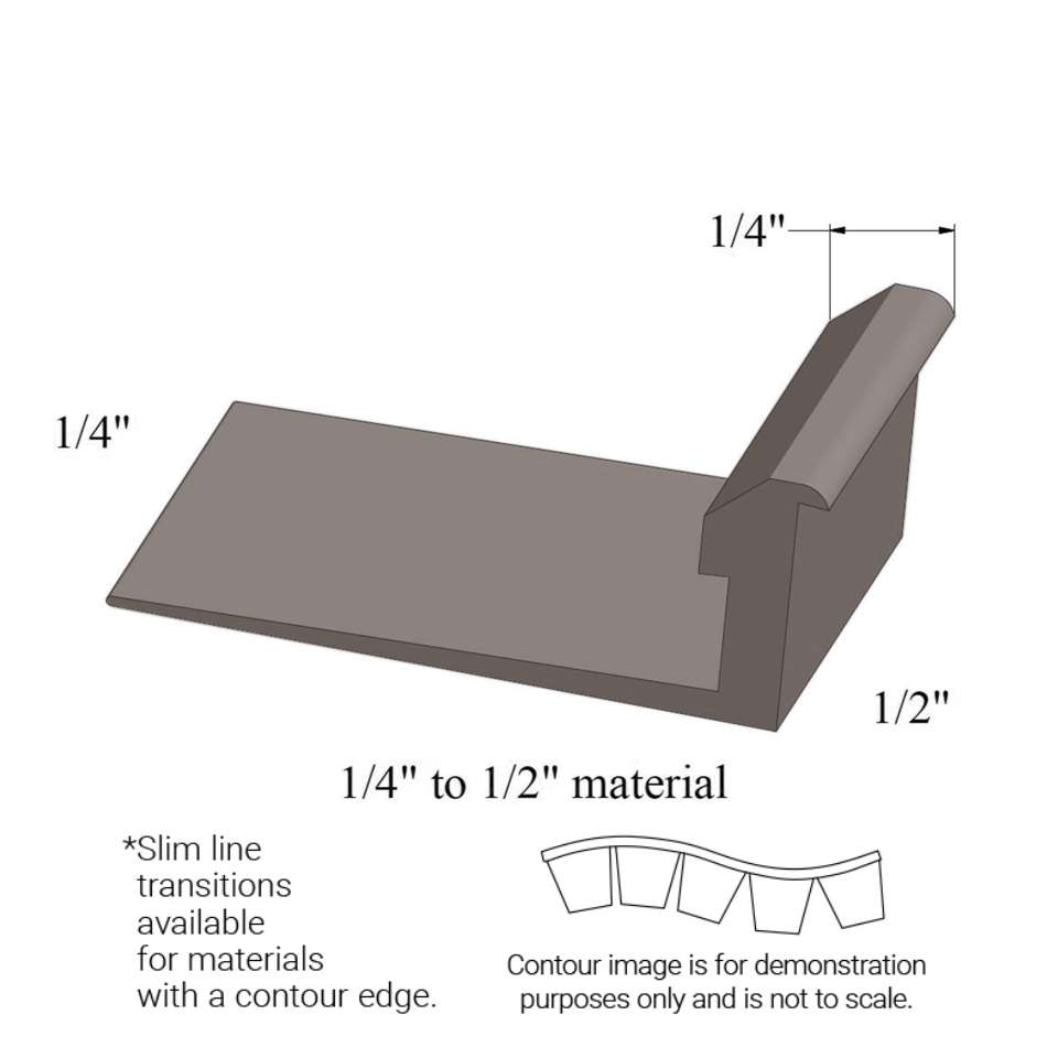 Johnsonite - Slim Line Transitions - SLTC 76 G 1/4 to 1/2" material ...
