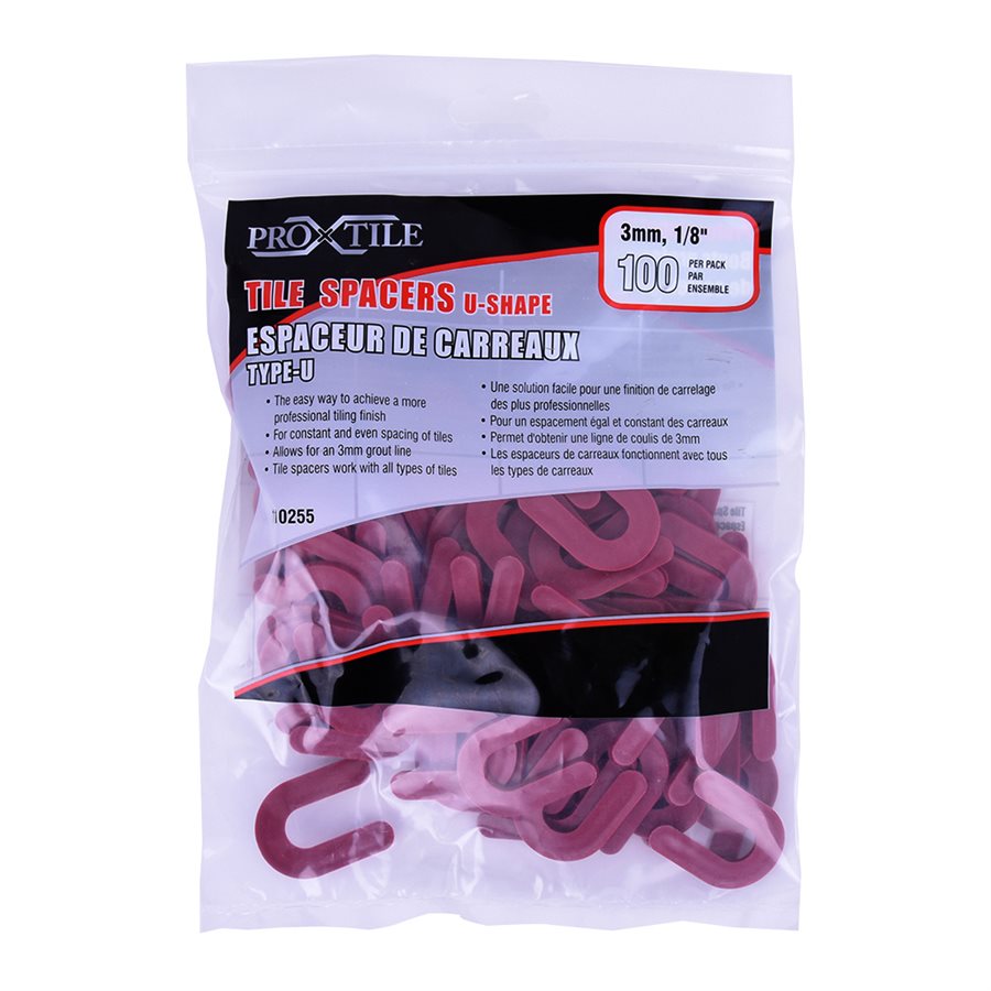 Toolway - Espaceurs Pro-X-Tile en "U" 1/8" (paquet de 100) | FloorBox