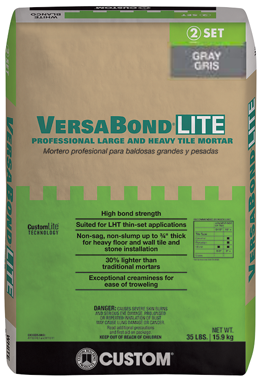 Custom Building Products - Large and Heavy Tile Mortar Versabond Lite ...
