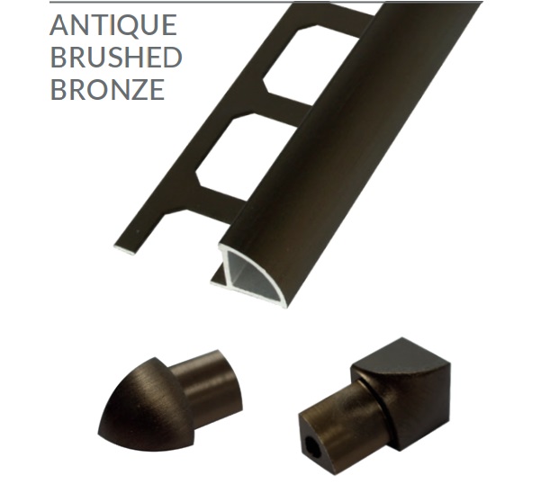 Laticrete - RO2 Profilé mural rond en aluminium anodisé bronze antique ...