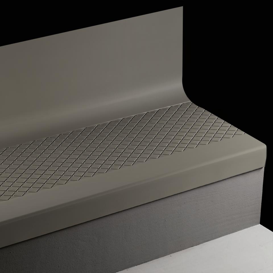 Johnsonite - Angle Fit Rubber Stair Tread with Integrated Riser Diamond ...