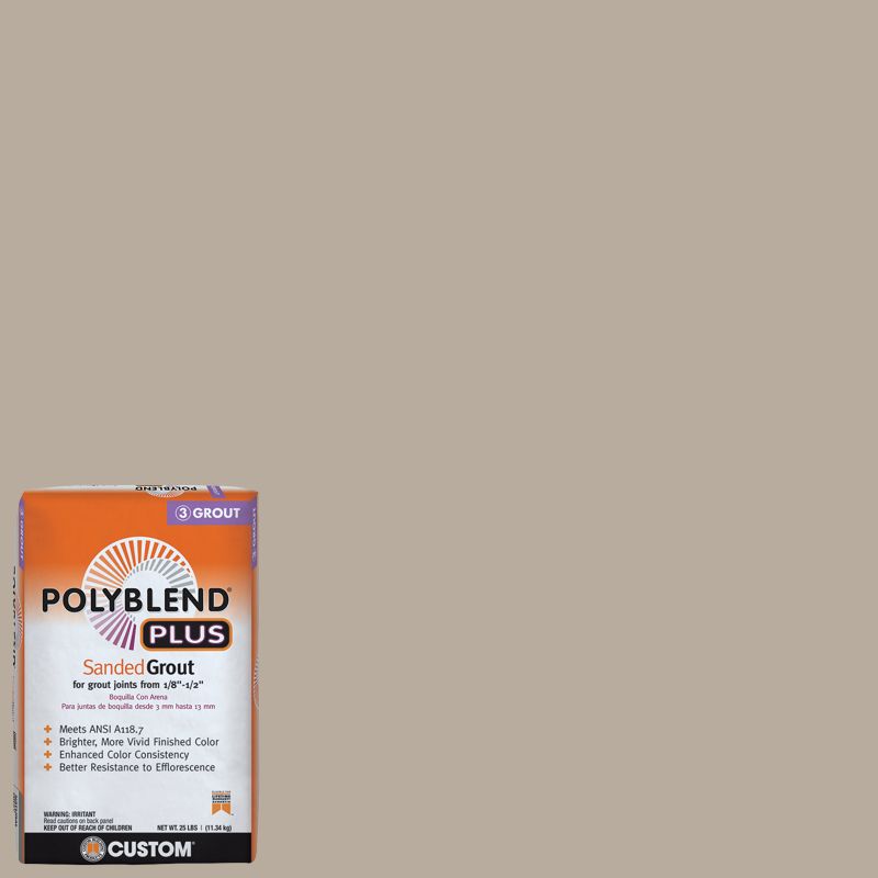 Custom Building Products - Sanded Grout PolyBlend Plus #386 Oyster Gray 25 lb - CPBPG38625 ...