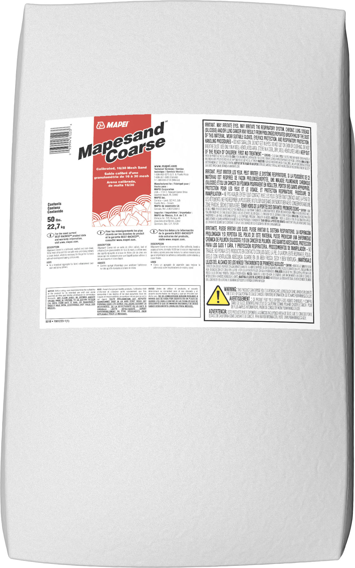 Mapei - Mapesand Coarse Calibrated Mesh Sand 16/30 22.7 kg | FloorBox