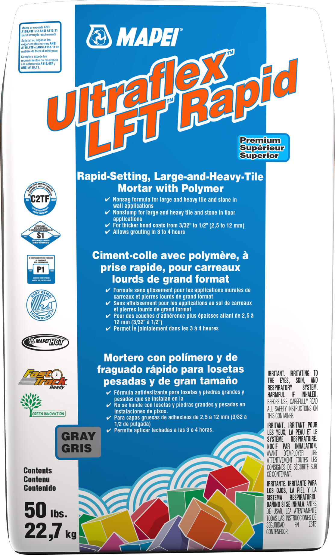 Mapei - Ultraflex LFT Rapid Fast-Setting Large & Heavy Tile Mortar ...