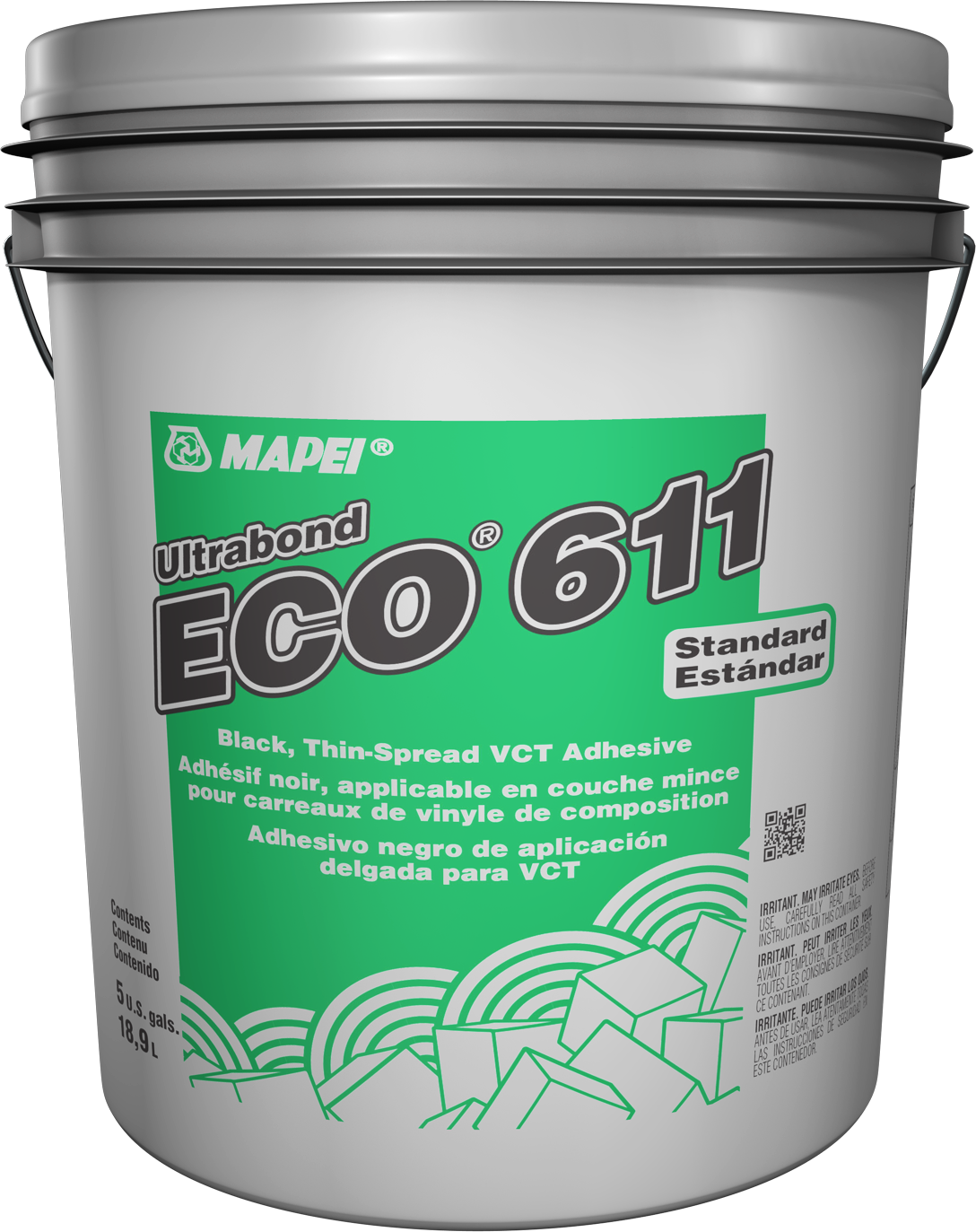 Mapei - Ultrabond ECO 611 Black Standard Thin-Spread VCT Adhesive - 18. ...
